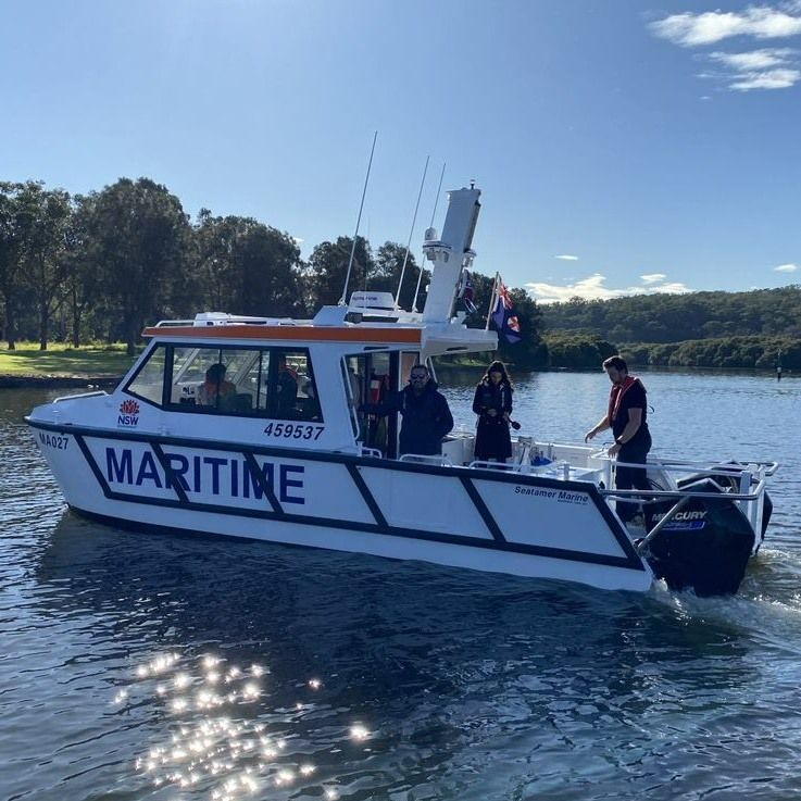 NSW MARITIME at Revesby Beach - 8 metre patrol boat and three jet skis ...